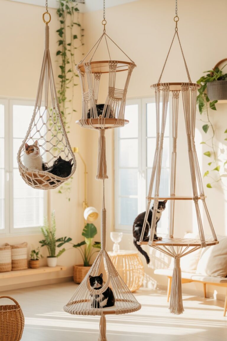 DIY Macrame Cat Hammock Your Cat Will Love - curatedsoftly.com