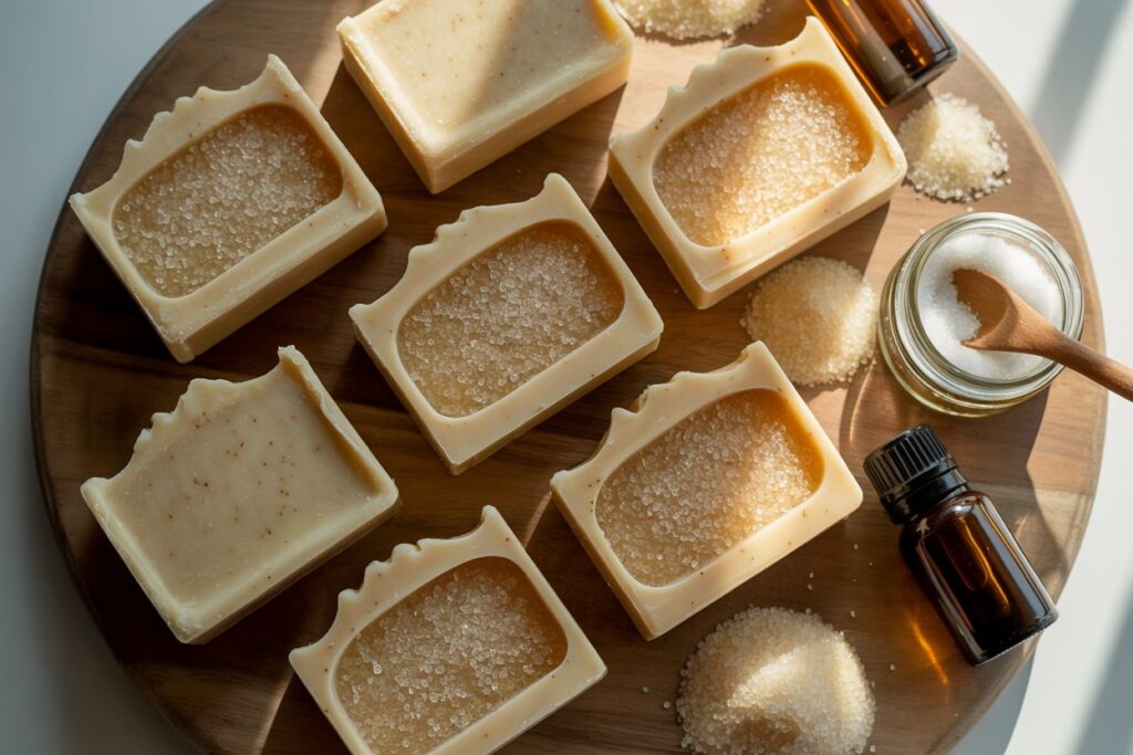 Easy Exfoliating Sugar Scrub Soap Bars DIY Recipe (Body Scrub Bars ...