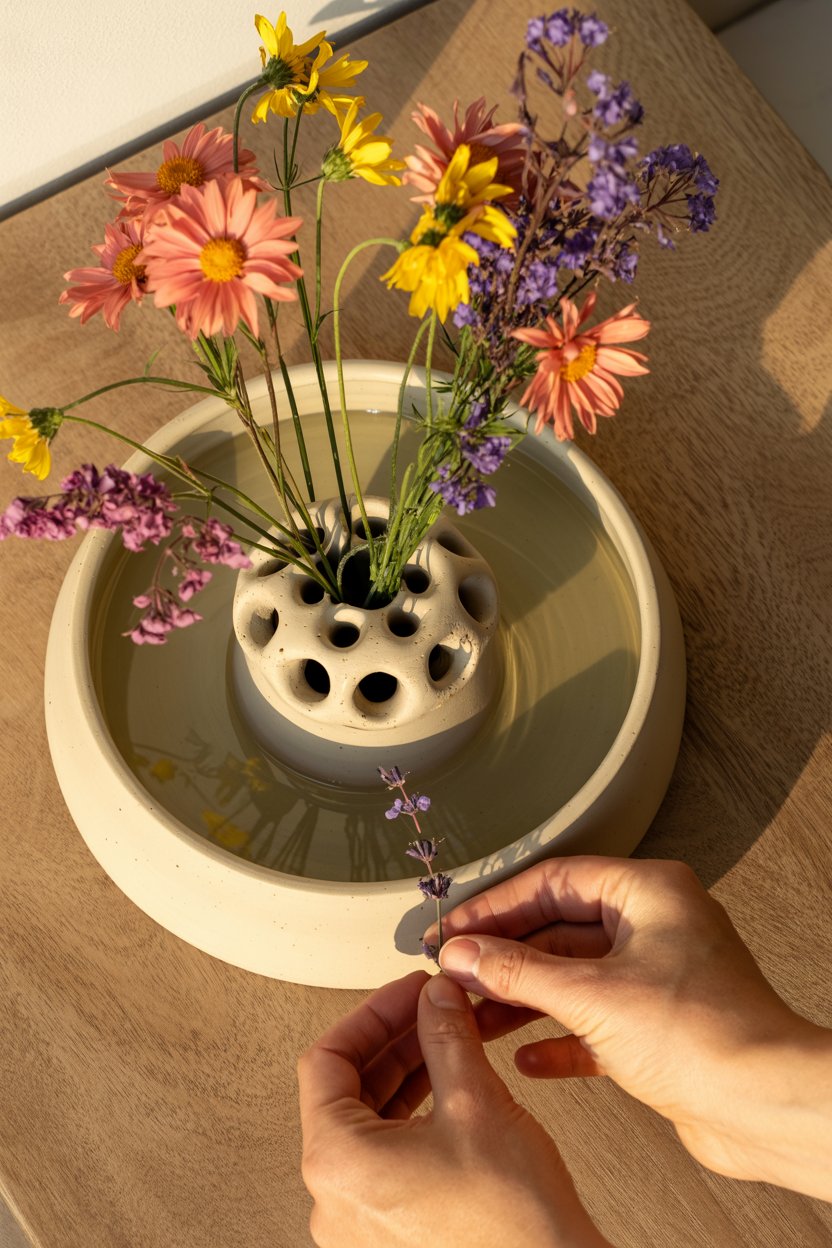 How to Make Flower Frogs with Air Dry Clay at Home - curatedsoftly.com
